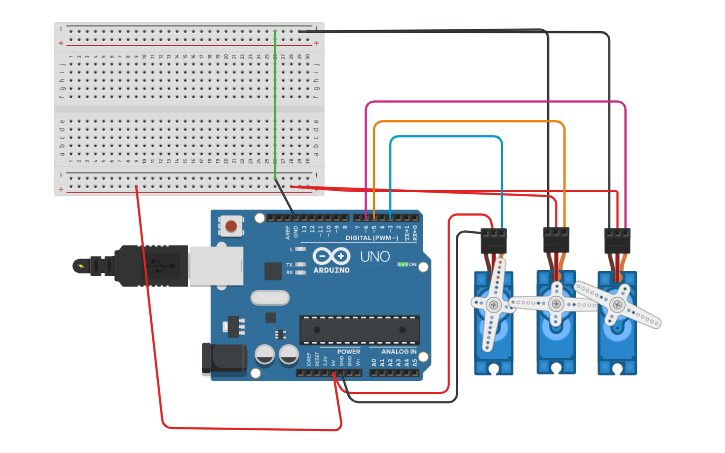 Circuit design Servo Manipulator - Tinkercad