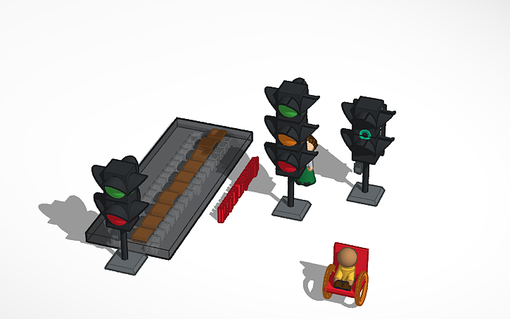 3D design traffic light - Tinkercad