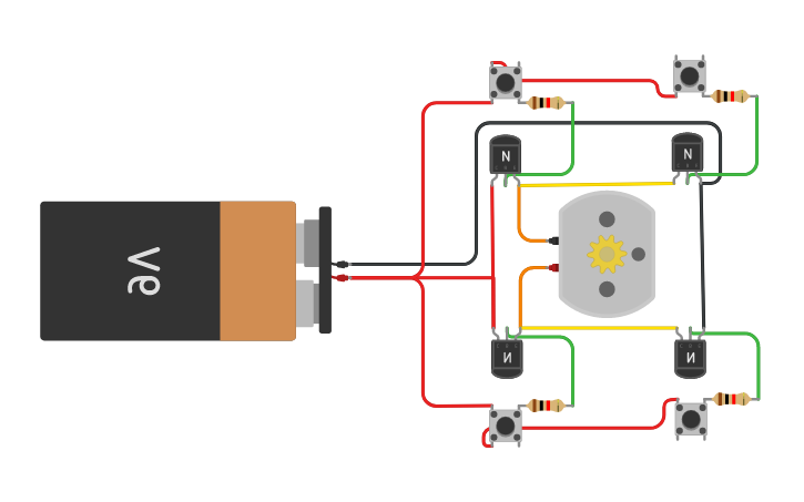 Circuit design H-Bridge - Tinkercad