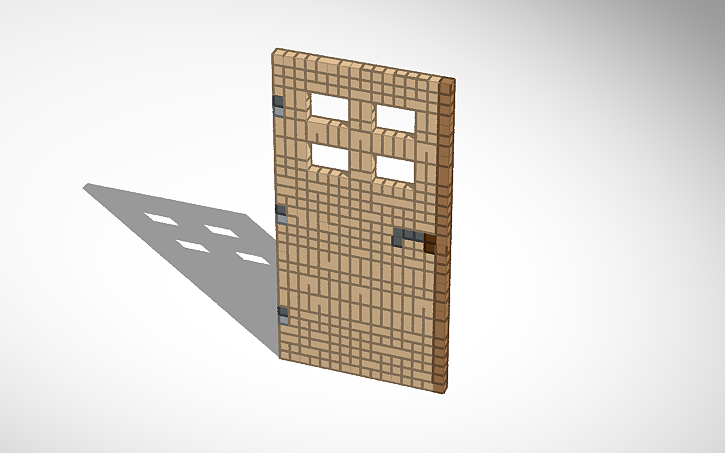 3D design Minecraft Wood Door - Tinkercad