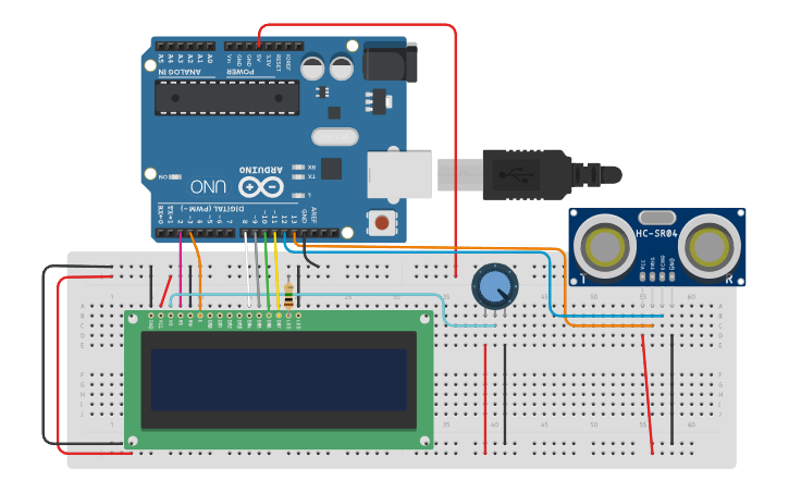 Circuit design SENSOR LCD - Tinkercad