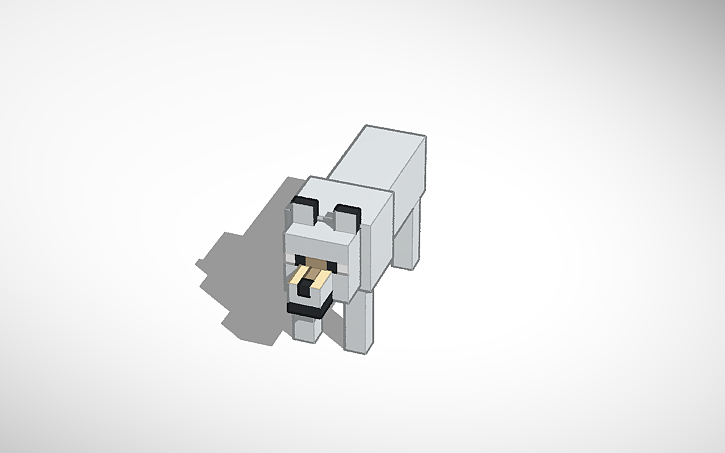 3D design Minecraft wolf - Tinkercad