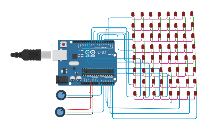 Circuit design Slot9_Home_1_8x8 LED Matrix - Tinkercad