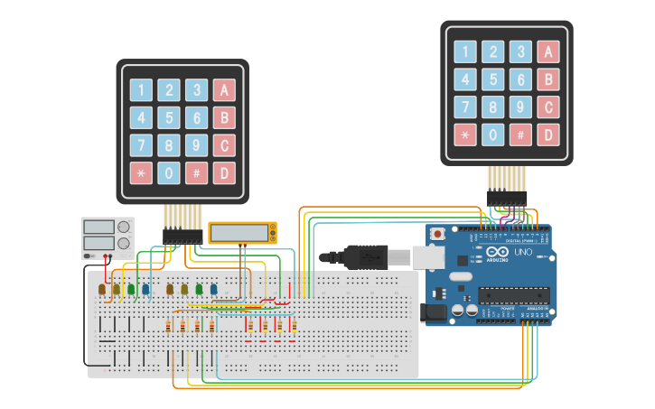 Circuit design keypad analog and binary 2 | Tinkercad