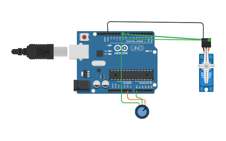 Circuit design Servo Motor with Arduino - Tinkercad