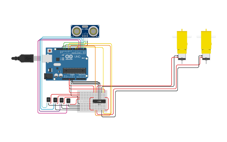 Circuit design MINI SUMO - Tinkercad
