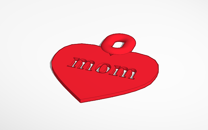 3D design charm for mom - Tinkercad
