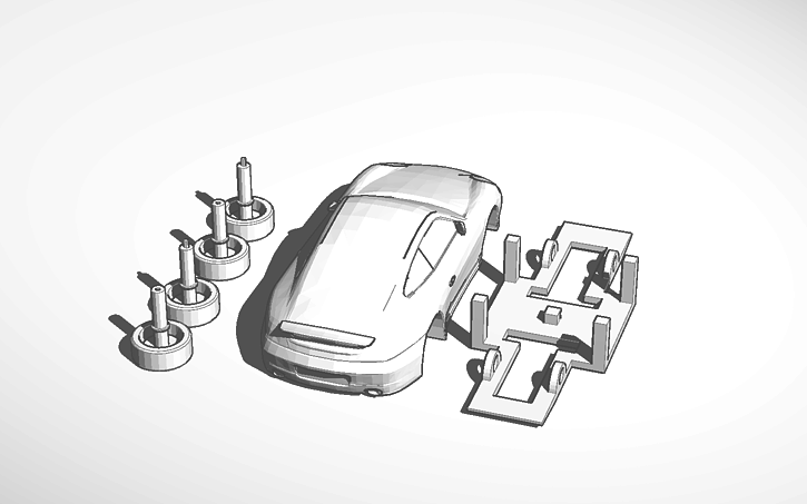 3D design Elastic Powered Car Ready For Printing - Tinkercad
