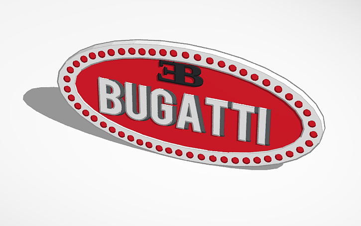 3D design Bugatti Logo - Tinkercad