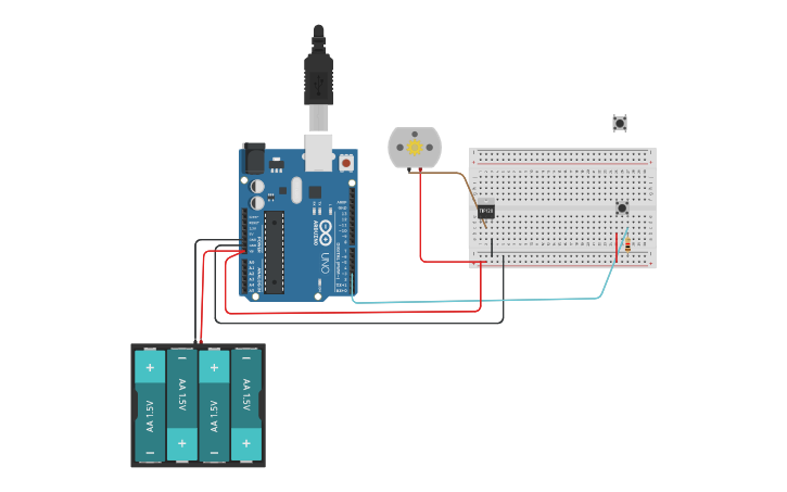 Circuit design Mod 7 Part 2: Button Transistor | Tinkercad