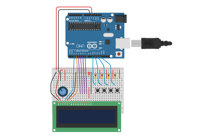 Circuit design LCD Project | Tinkercad