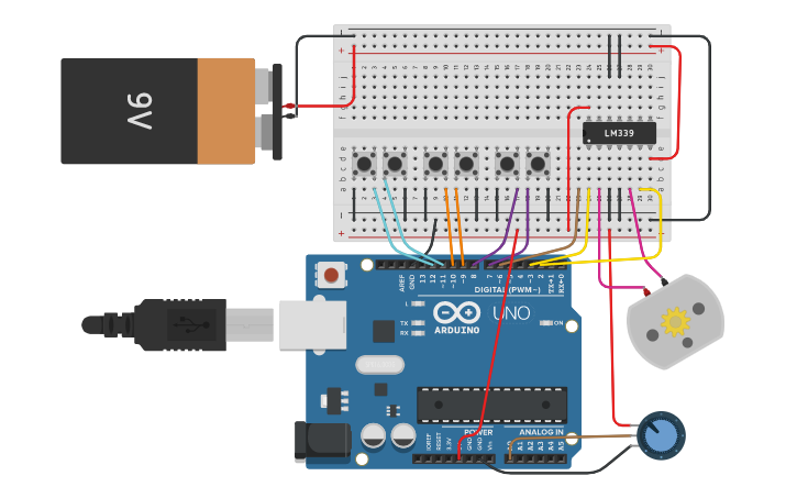 Circuit design Elevador de Cargas - Tinkercad