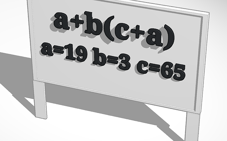 3D design Whiteboard with Math - Tinkercad
