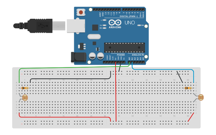 Circuit design LDR_2_center | Tinkercad