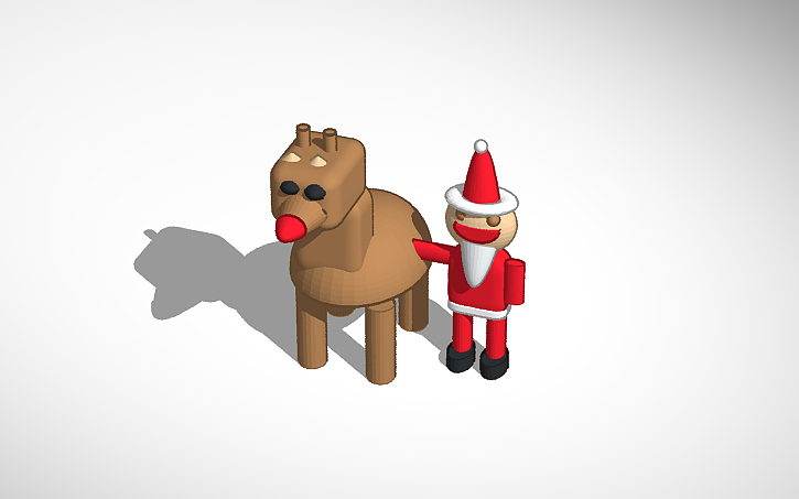 3D design Rudolph and Santa - Tinkercad