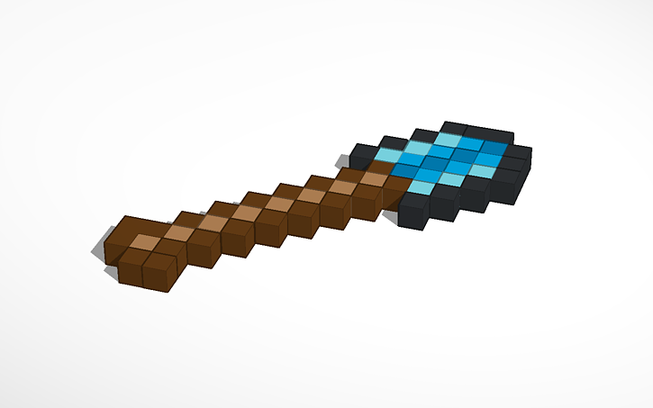 3D design minecraft diamond shovel | Tinkercad