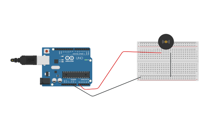 Circuit design piezo - Tinkercad