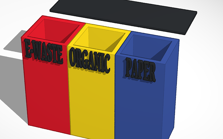 3D design Connected Garbage Bin - Tinkercad