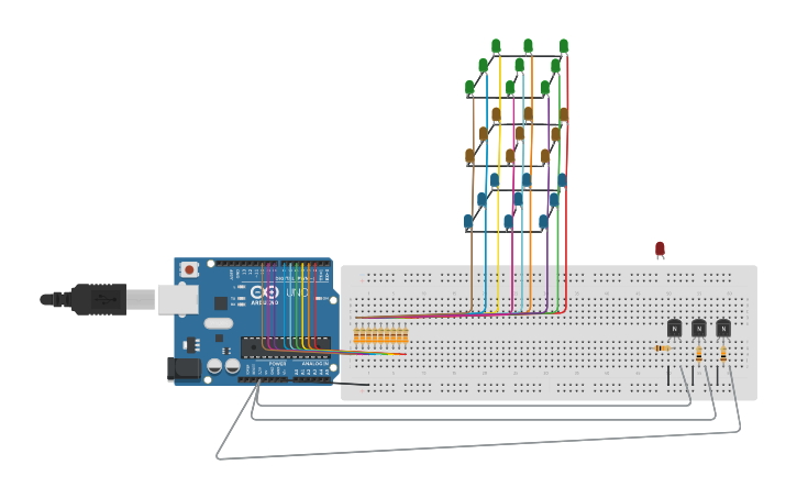 Circuit design CUBO LED DE 3X3X3 - Tinkercad