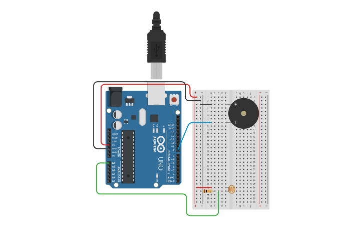 Circuit design Project 6: Light Theremin | Tinkercad