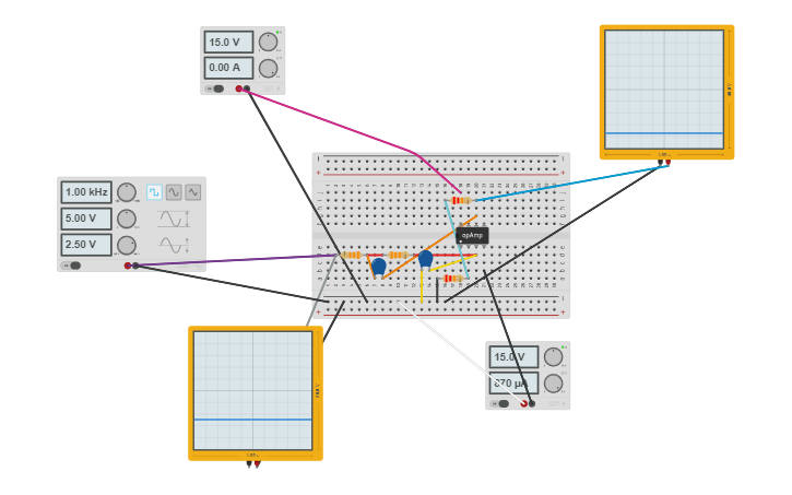 Circuit design low pass filter - Tinkercad