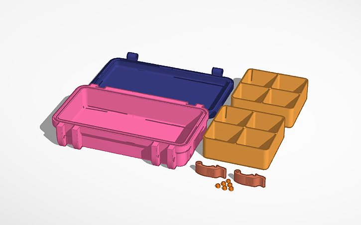 3D design Mini Fishing Tackle Box - Tinkercad