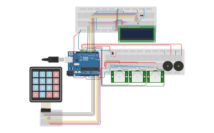 Circuit design Alarm system project | Tinkercad