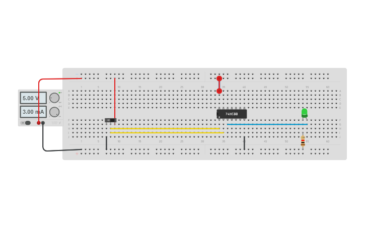 Circuit design NOT Gate using NAND Gate - Tinkercad
