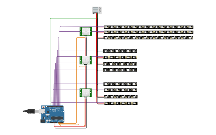 Circuit Design Arduino Schody Tinkercad
