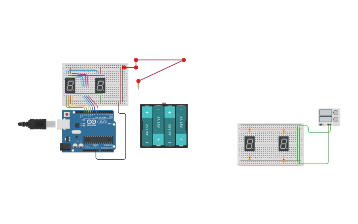 Circuit design Ejercicio Display letra - Tinkercad