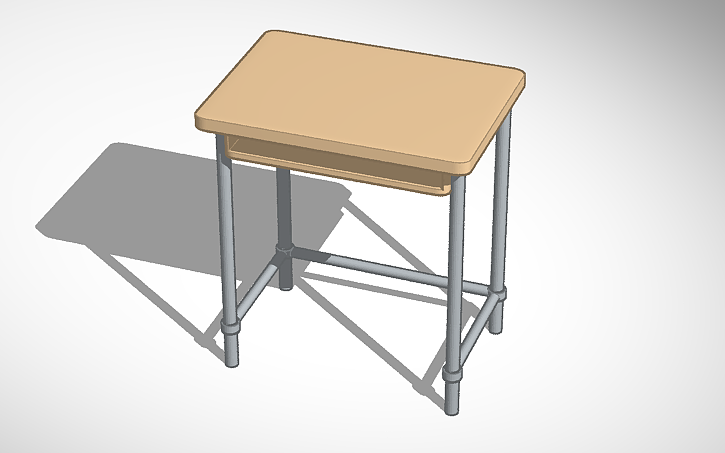 3D design School Desk - Complete - Tinkercad