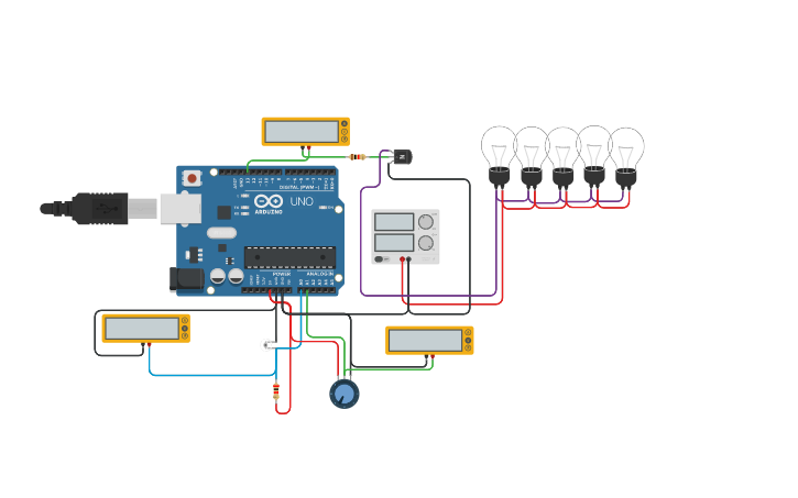 Circuit design Arduino et interface cde puisance - Tinkercad