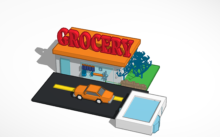 3D design GROCERY STORE - Tinkercad