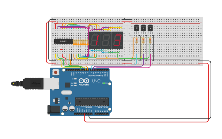 Circuit Design Multiplexador Para Display Com Arduino Tinkercad