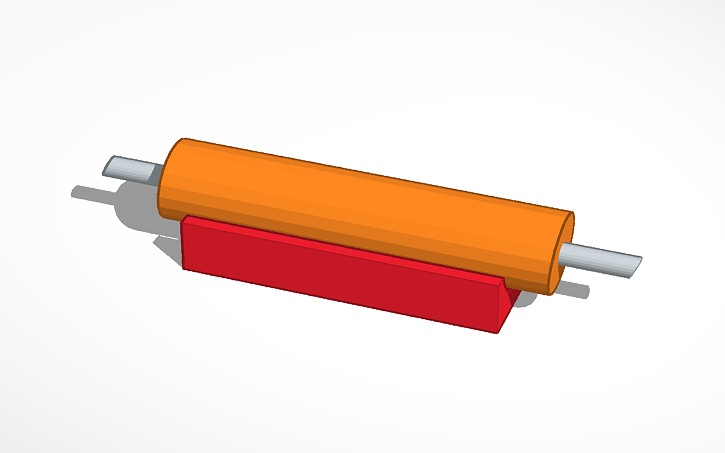 3D design Rolling Pin Holder w/ pin - Tinkercad