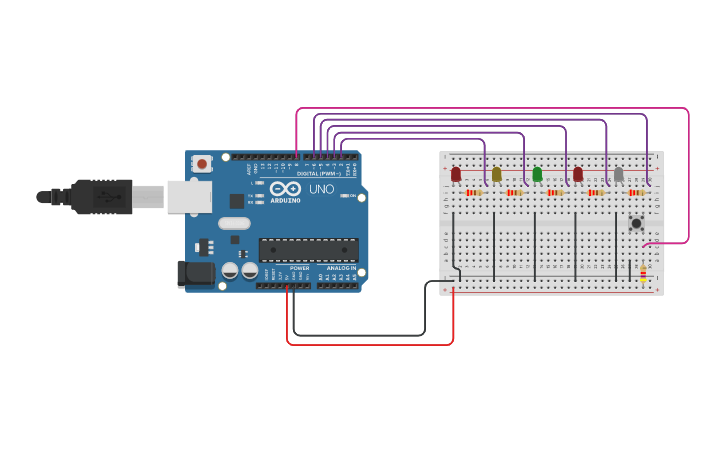 Circuit design Cross Walk - Tinkercad