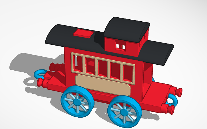 3D design Steam train toy car - Tinkercad