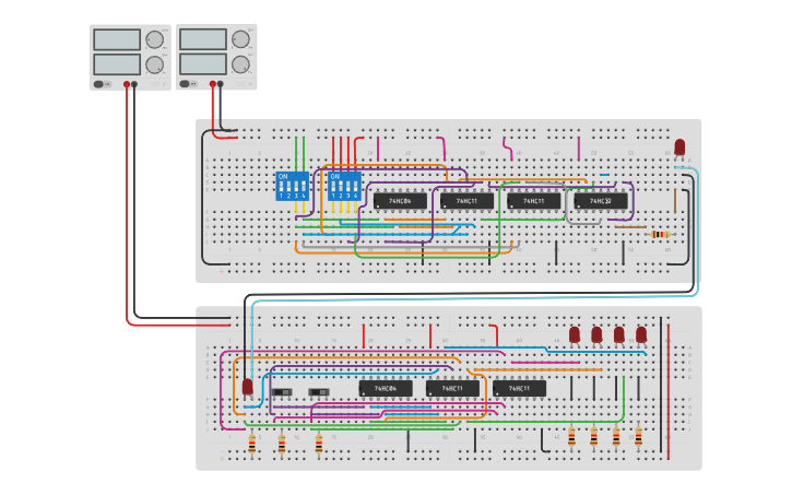 Circuit design Mux_DeMux - Tinkercad