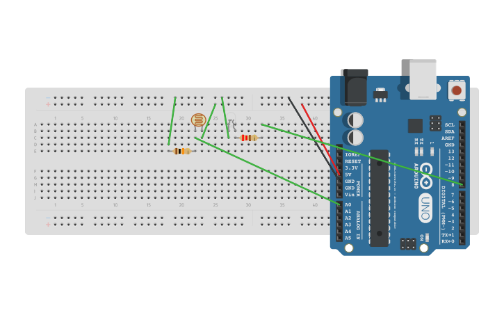 Circuit design 自動照明系統 - Tinkercad
