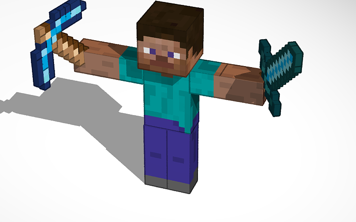 3D design minecraft Steve - Tinkercad