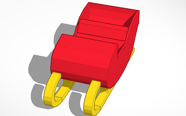3D design Santa Claus Sleigh - Tinkercad