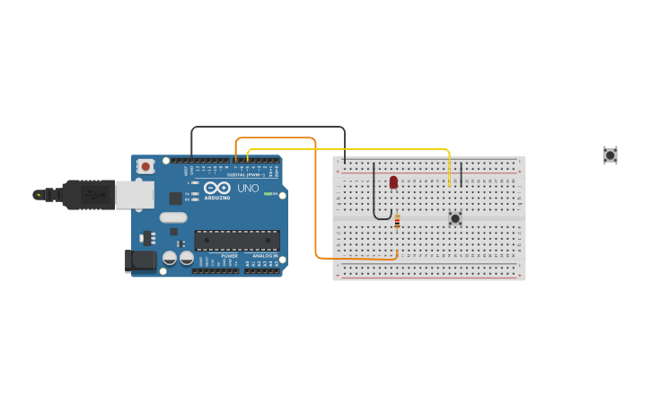 Circuit design LED_BUTTON - Tinkercad