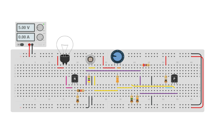 Circuit Design Photodiode Courant Tinkercad