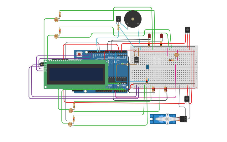 Circuit design Smart Garage Project - Tinkercad