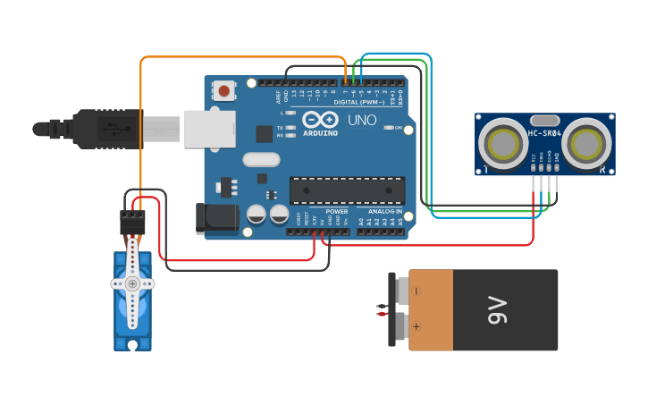 Circuit design Sismik-Project Trash Bin | Tinkercad