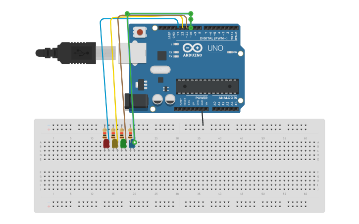 Circuit design circuito de leds alternados - Tinkercad