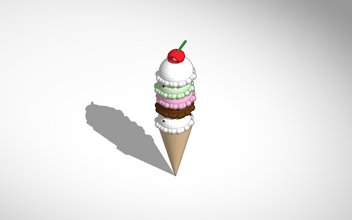 3D design Ice Cream Keychain!!! - Tinkercad