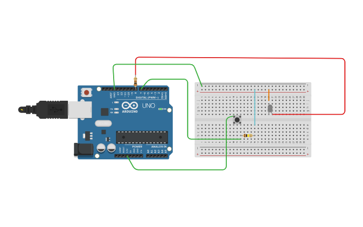Circuit design Toggle LED | Tinkercad