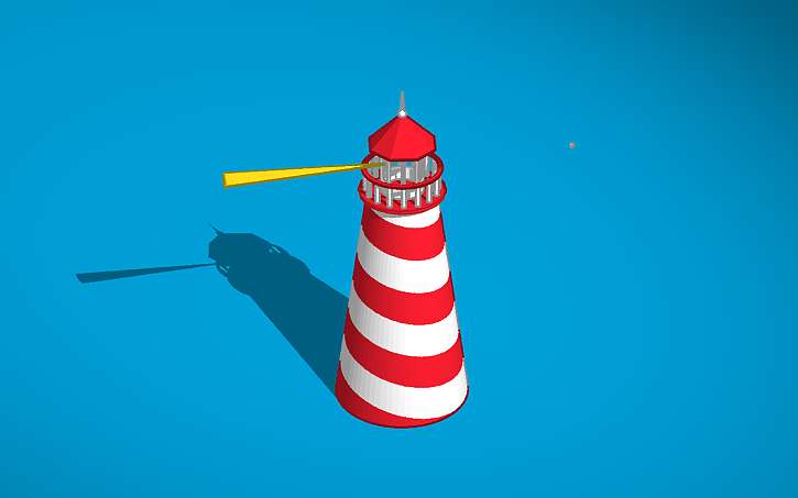 3D design Sprial lighthouse turorial with gradients - Tinkercad