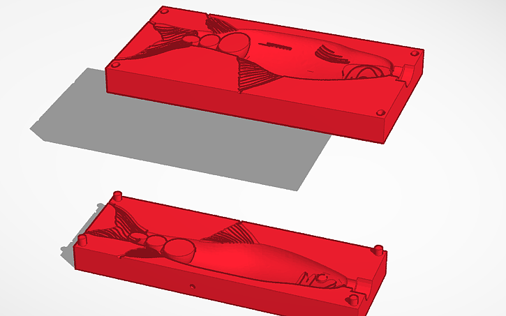3D design red horse sucker holes in tail - Tinkercad